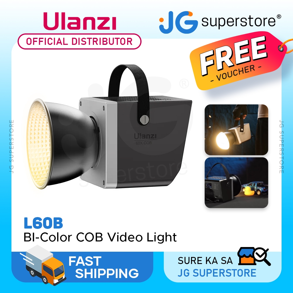Ulanzi LT005 L60B COB-On 60W Bi-Color Video Light with OLED Display & Mini Bowens Mount ...