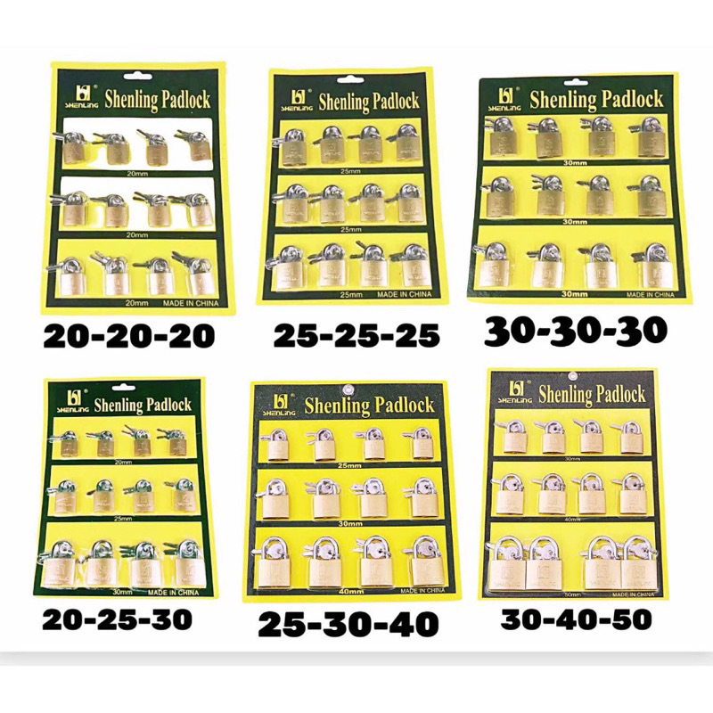 SHENLING PADLOCK SET W/ KEYS 12PCS | Shopee Philippines