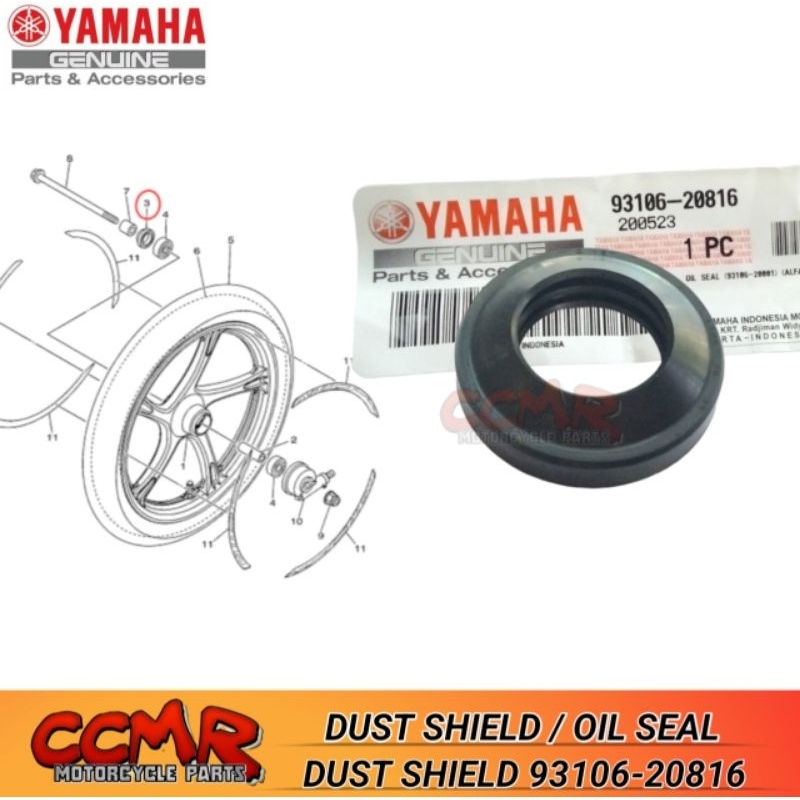 93016-20816 FRONT HUB DUST SHIELD / OIL SEAL MIO I 125 / MIO SOUL I125 ...