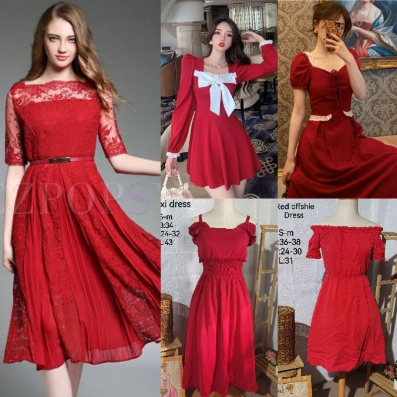 Cute/pretty Red dresses | Shopee Philippines