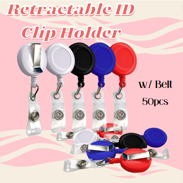 Retractable ID clip holder w/ belt clip - 50PCS | Shopee Philippines