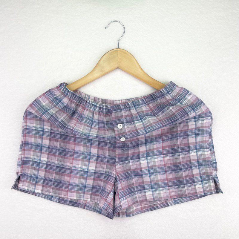 Checkered / Plaid / Mixed Prints Vented-Hem Boxer Shorts | Sleepwear | Loungewear | Shopee ...