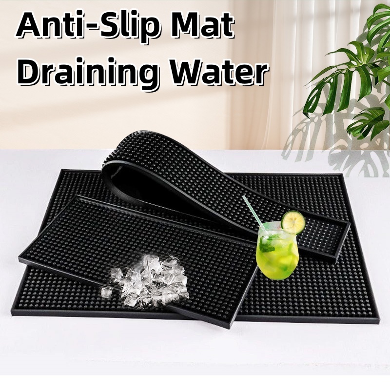 Rubber Bar Mat Anti-Slip Mat Glass Drip Tray Drink Cocktail Coaster ...