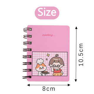 mini diary book diary A7 Cute Mini Spiral Notebook Cartoon Diary ...
