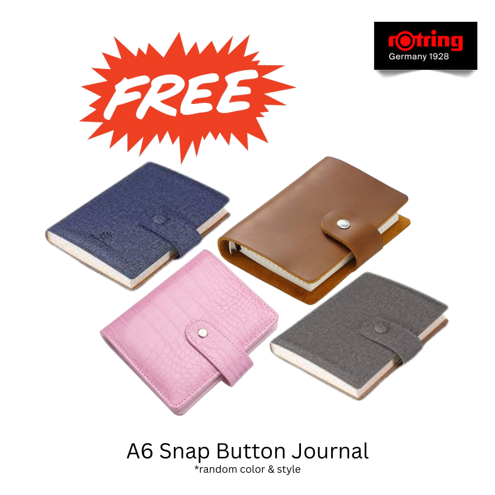 FREE 1 - A6 Snap Button Journal when you purchase rOtring 600 ...