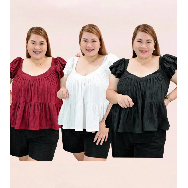 3XL TO 5XL PLUS SIZE FRENCHY TOP DEEP VNECK (NOT FULL LENGTH) | Shopee ...