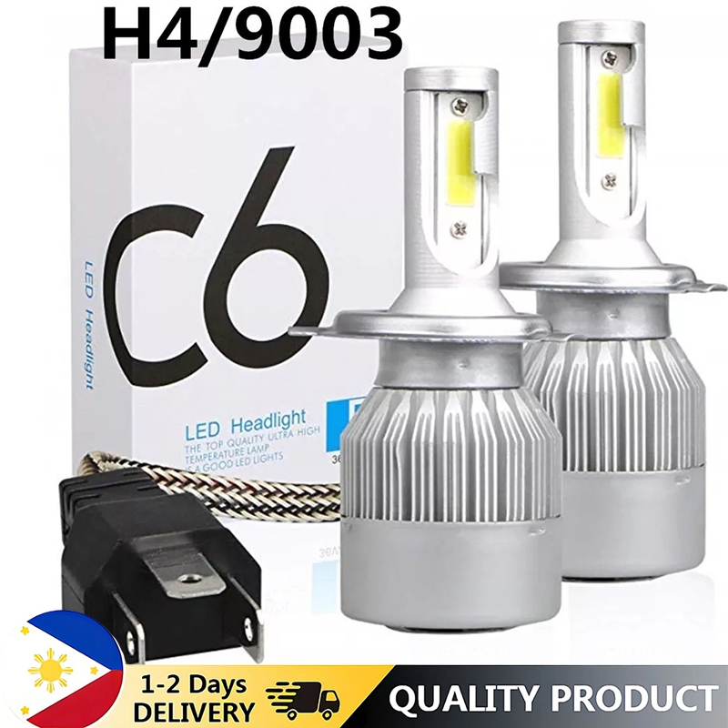【Local delivery】2PCS C6 H4 H7 H11 9005 9006 7600LM 36W LED Car Headlight Hi / Lo Beam Light ...
