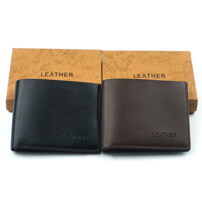 men’s leather wallet with box high quality | Shopee Philippines