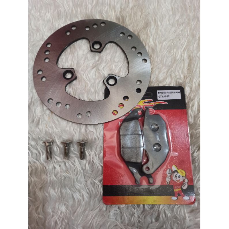 RAIDER 150 CARB REAR DISC PLATE WITH BRAKE PAD AND BOLTS SET (190MM 3 ...