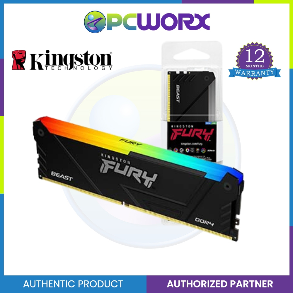 Kingston KF432C16BB2A/8 8GB 3200MHz DDR4 CL16 DIMM FURY Beast RGB | RGB 8GB Kingston RAM ...