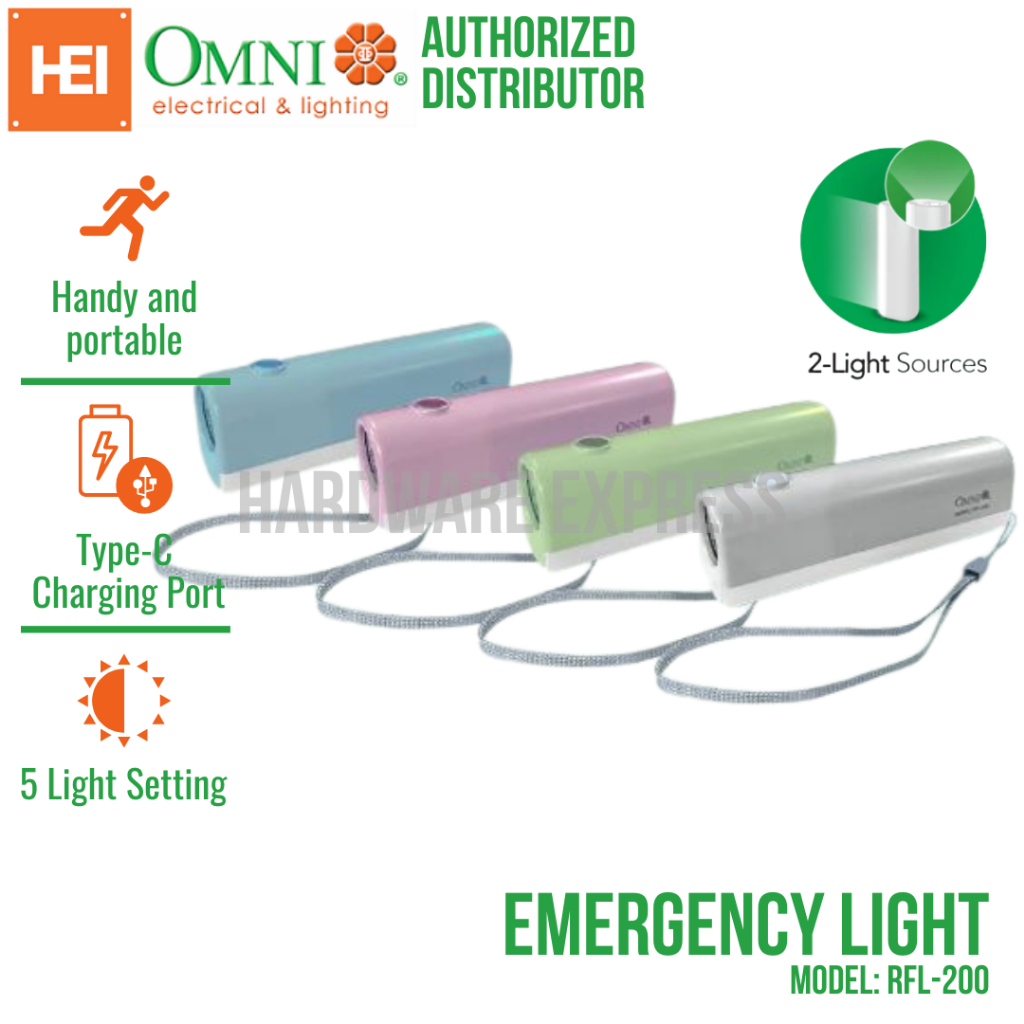 Omni RFL-200 LED Rechargeable Pocket Light Emergency Light (White or Blue) | Shopee Philippines