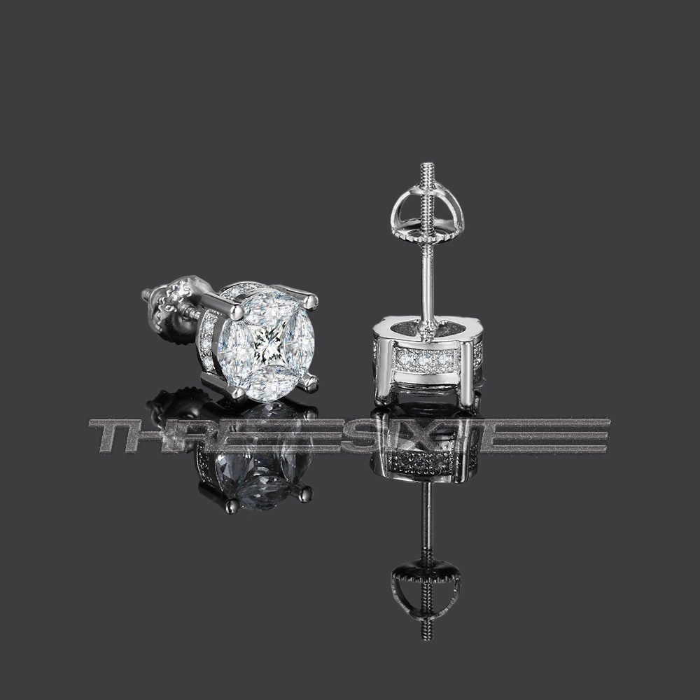 Y2K Flare Iced Bling Stud Earrings 8MM For Men / Women | Shopee Philippines