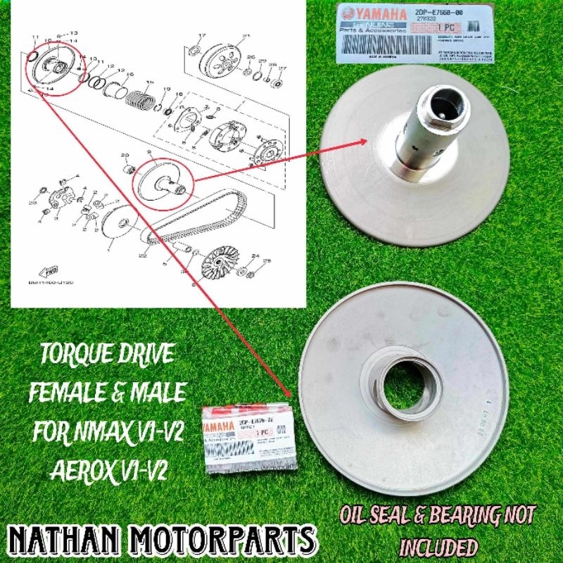 TORQUE DRIVE FEMALE & MALE FOR NMAX V1-V2 & AEROX V1- V2 ( sold per piece) | Shopee Philippines