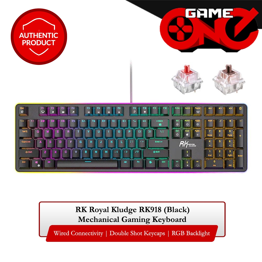 RK Royal Kludge RK918 Wired RGB Mechanical Gaming Keyboard (Black ...