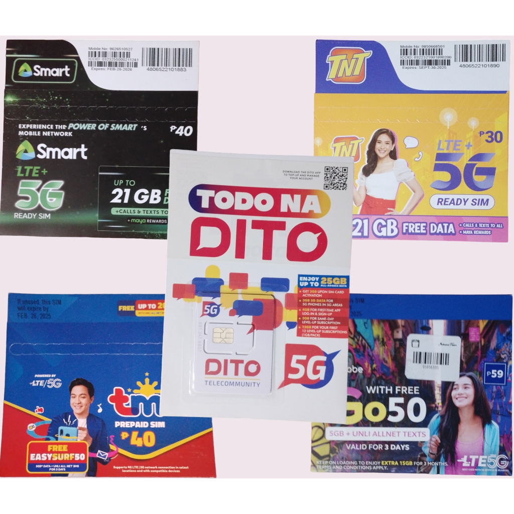 5G sim card DITO SMART TNT TM GLOBE | Shopee Philippines