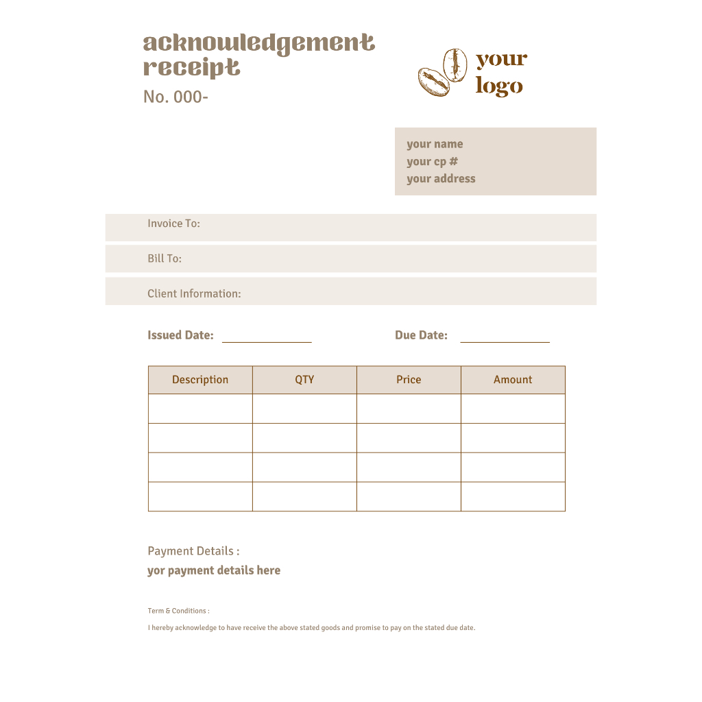 Acknowledgement receipt fully customizable | Shopee Philippines