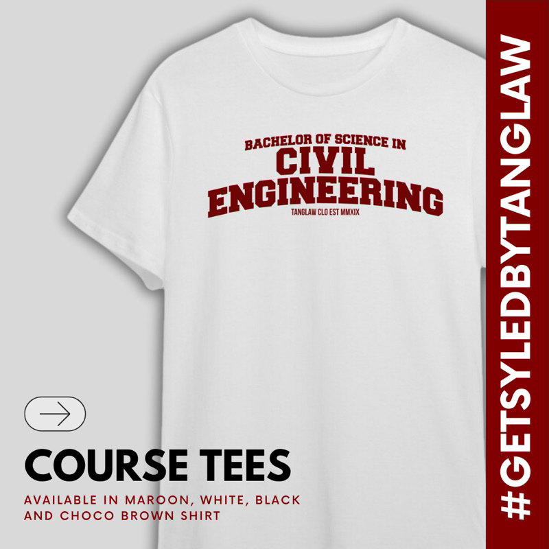 BSCE / BS Civil Engineering - Tanglaw Course Tees | Shopee Philippines