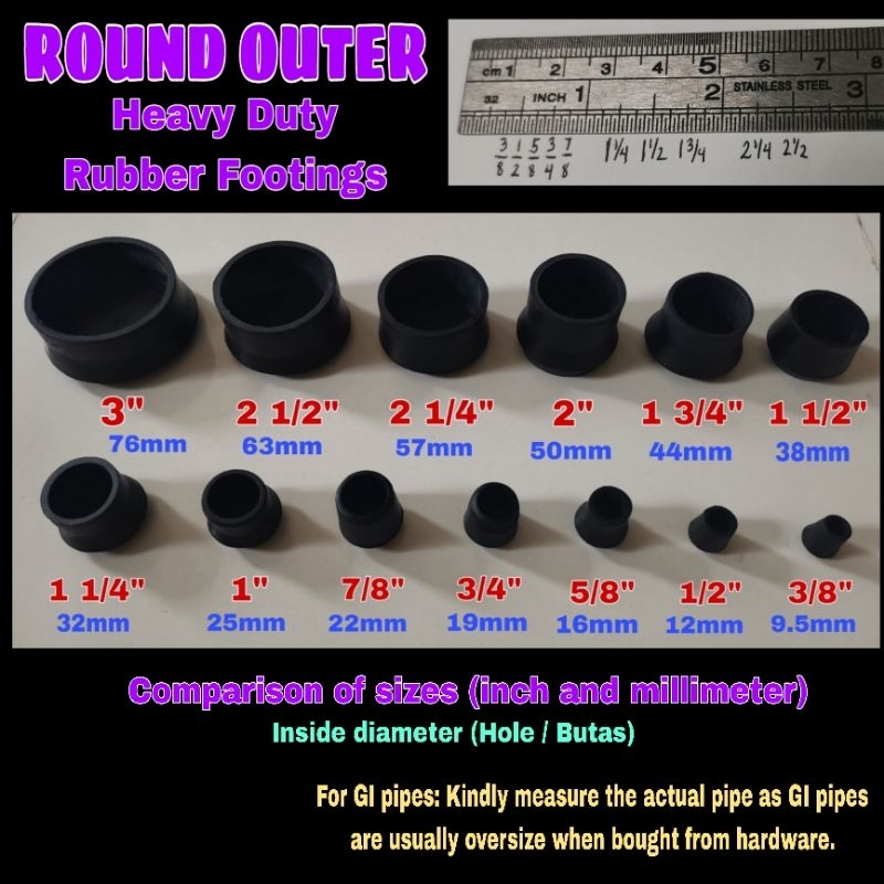 ROUND OUTER Rubber footings (Sold per piece) | Shopee Philippines