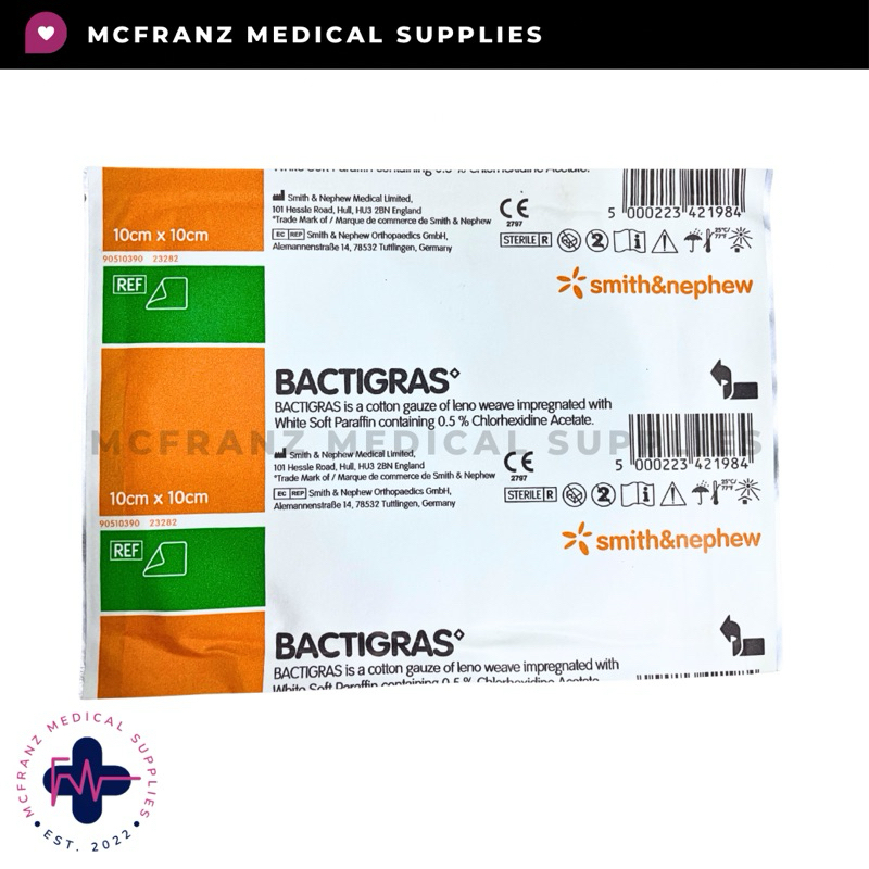 Bactigras Dressing Smith & Nephew (Size: 10cm x 10cm) Sold per piece ...