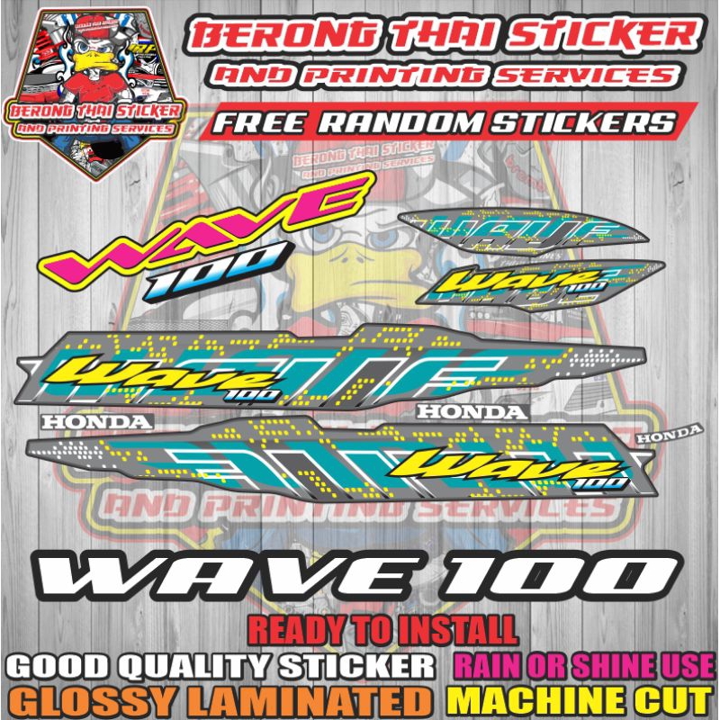 Honda Wave 100 R/S Decals Glossy laminated | Shopee Philippines