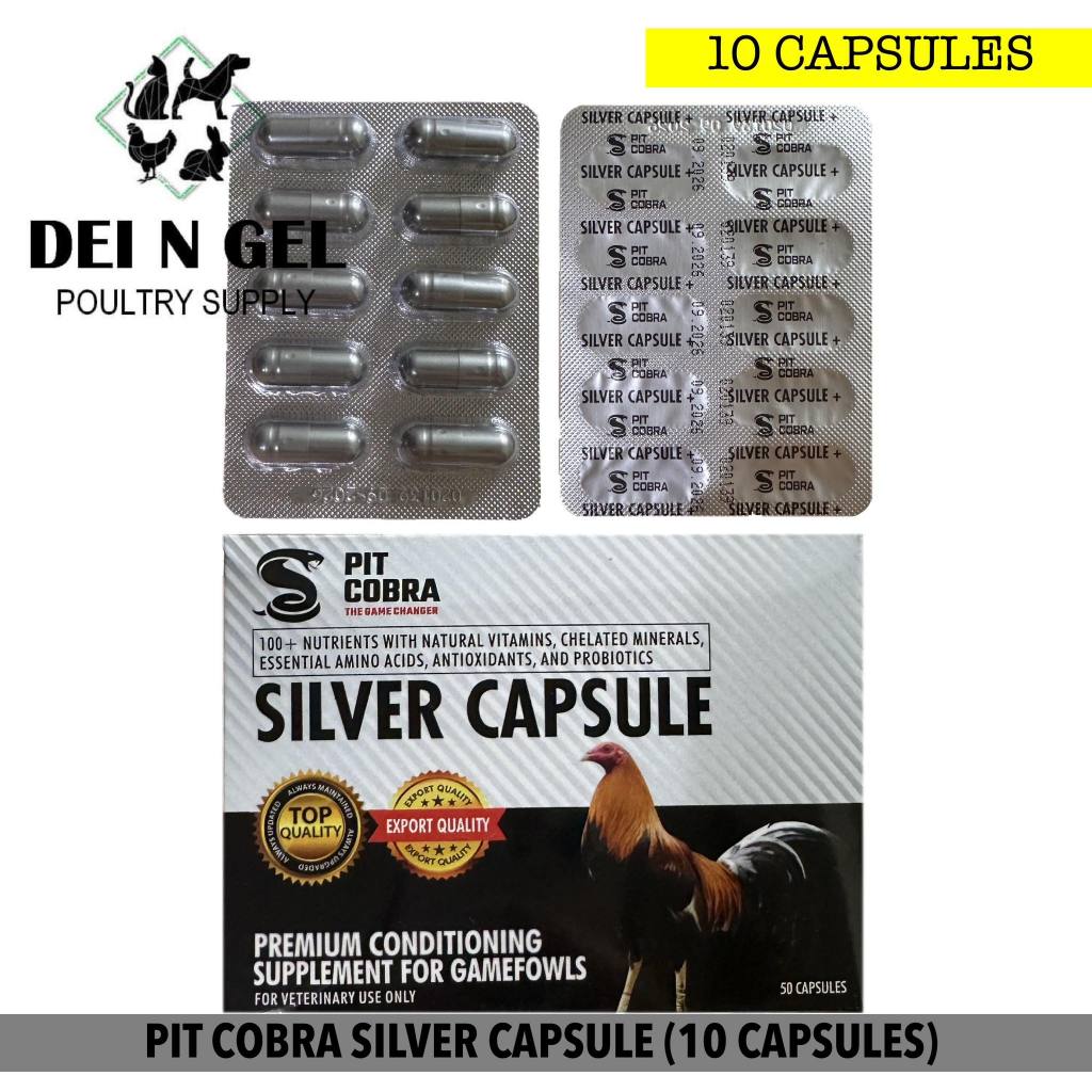 PIT COBRA SILVER CAPSULE PLUS FOR GAMEFOWL (10 CAPSULES) | Shopee ...