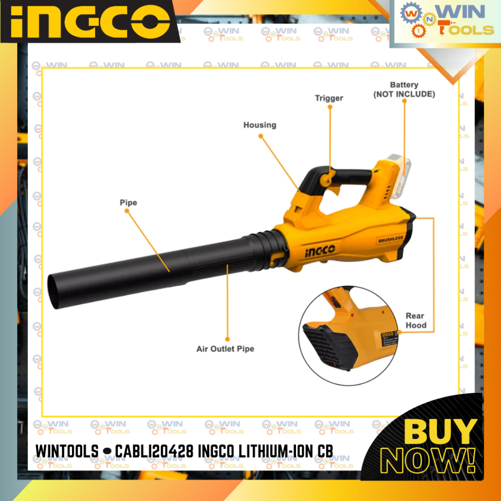 CABLI20428 INGCO LITHIUM-ION CORDLESS BLOWER 20V P20S POWERSHARE ...