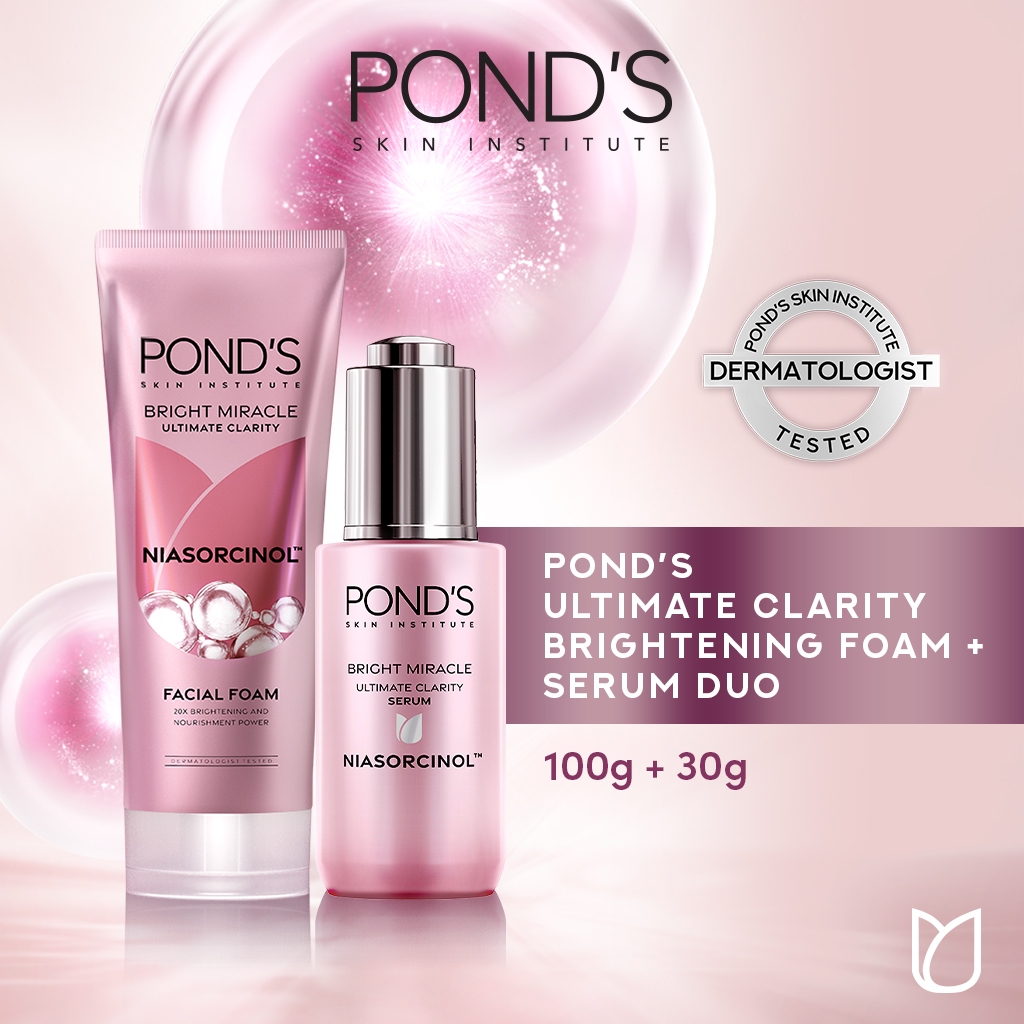POND'S Ultimate Clarity Brightening Facial Foam 100g + Serum 30g Duo ...