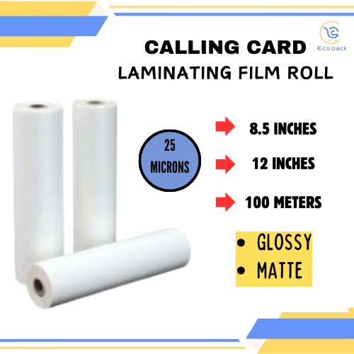 Calling Card Laminating Film Roll 8.5 inches / 12 inches (100 meters ...