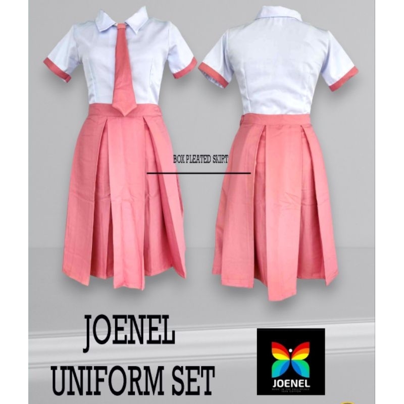 Joebel school uniform individual price Straight Cut Blouse With Ribiti Old Rose Skirtl | Shopee ...