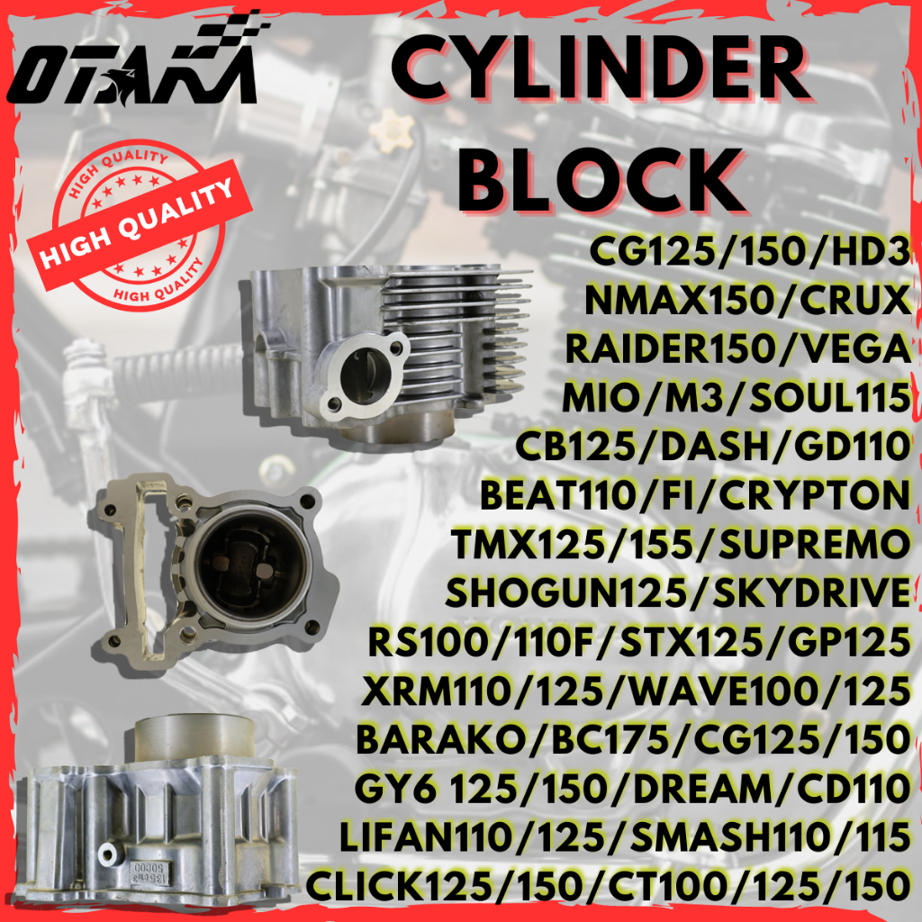 CYLINDER BLOCK for XRM/WAVE/TMX/CB/BEAT/CLICK/MIO/GY6/DREAM/RAIDER ...