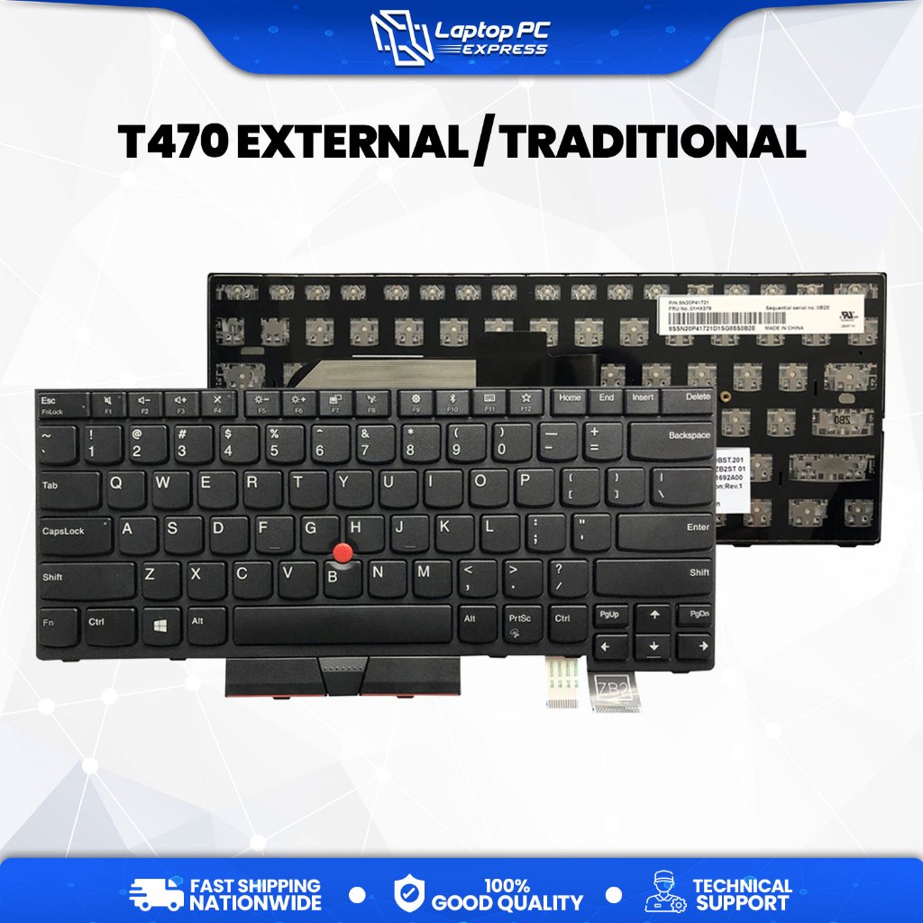 LPCE Laptop Keyboard For LE IBM T470 T480 Notebook US Layout Black ...