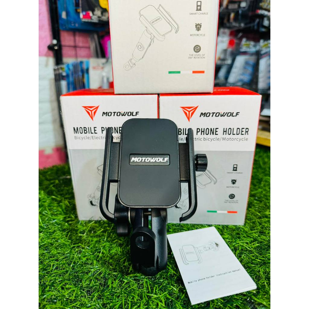MOTOWOLF MOBILE PHONE HOLDER V3 ORIGINAL GENUINE MIRROR TYPE CLAMP TYPE ...