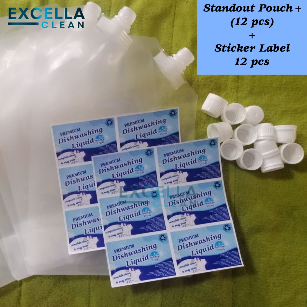 STICKER LABEL plus Standout POUCH for your DIY dishwashing liquid ...
