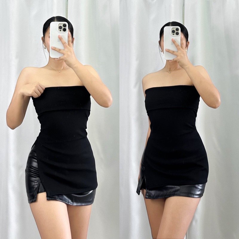 COD | CLASSY TUBE WITH SLIT RIBBED KNIT TOP FITS UP TO SEMI LARGE ...