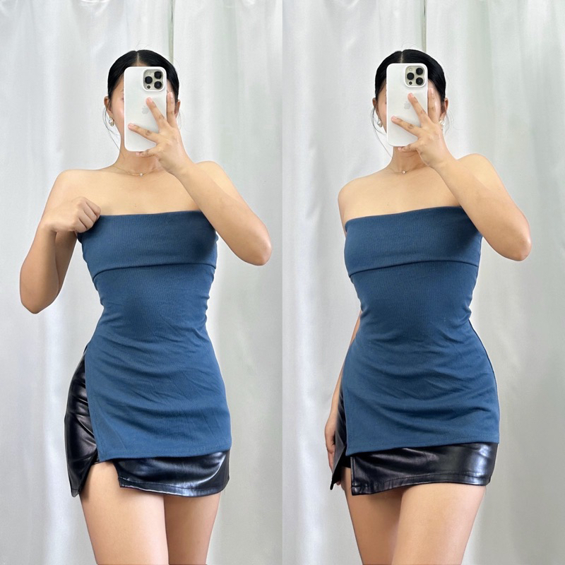 COD | CLASSY TUBE WITH SLIT RIBBED KNIT TOP FITS UP TO SEMI LARGE ...