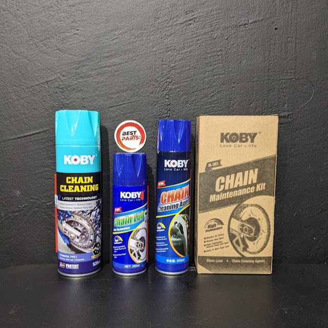 Koby Chain Maintenance Kit (Chain Lube & Cleaner) with Microfiber ...