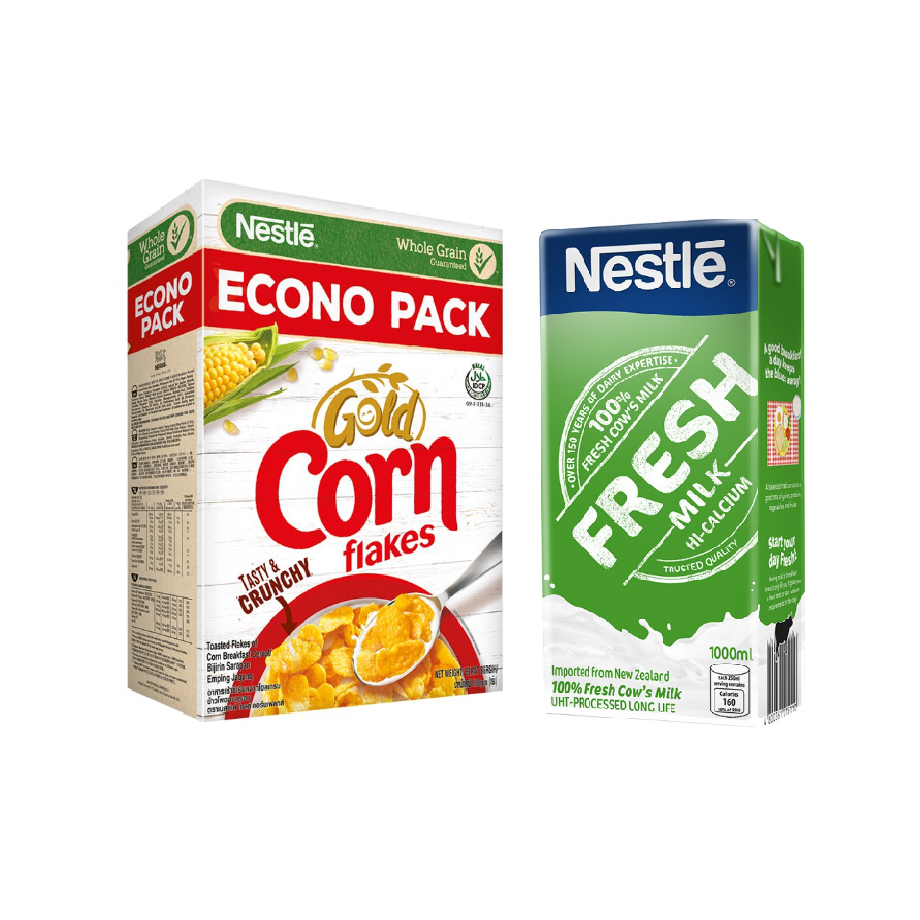 Gold Corn Flakes 500g & Nestle Fresh 1L Bundle | Shopee Philippines