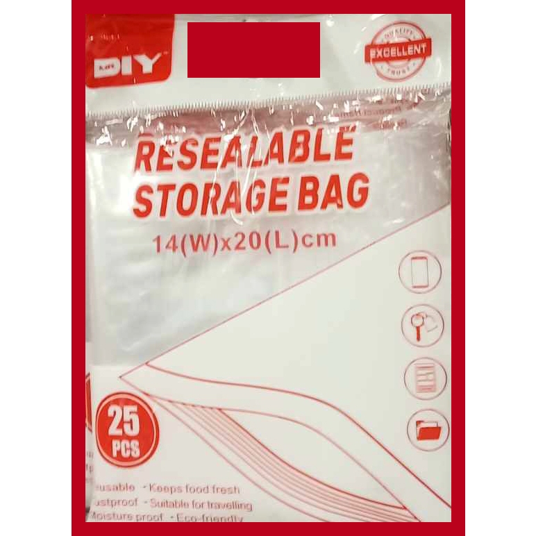 25 PCS RESEALABLE ZIP STORAGE PLASTIC (14X20 CM) | Shopee Philippines