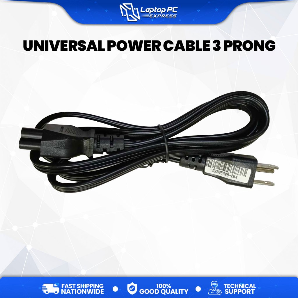 Universal Power Cable 3 Prongs AC Wall Cable Power Cord | Shopee ...