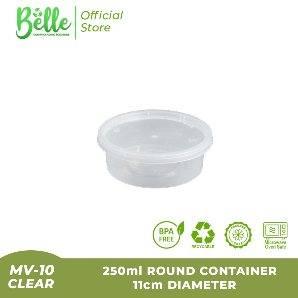 Belle RO 250 Microwavable Container 250mL (Round) (50pcs/pack) | Shopee ...