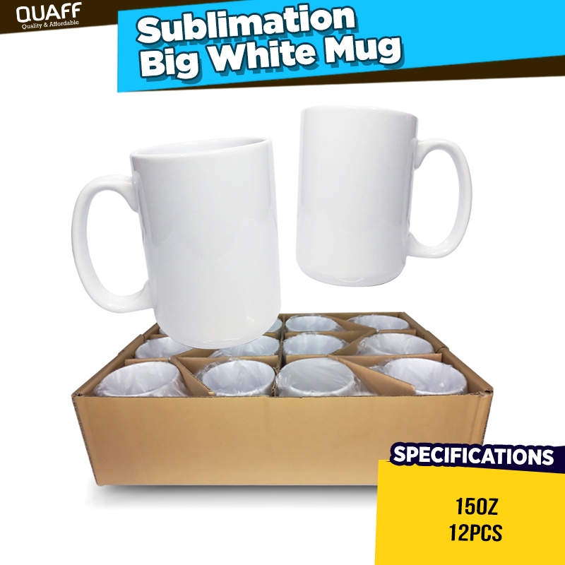 QUAFF Sublimation Coated White Mug 15oz (1box - 36pcs) | Shopee Philippines