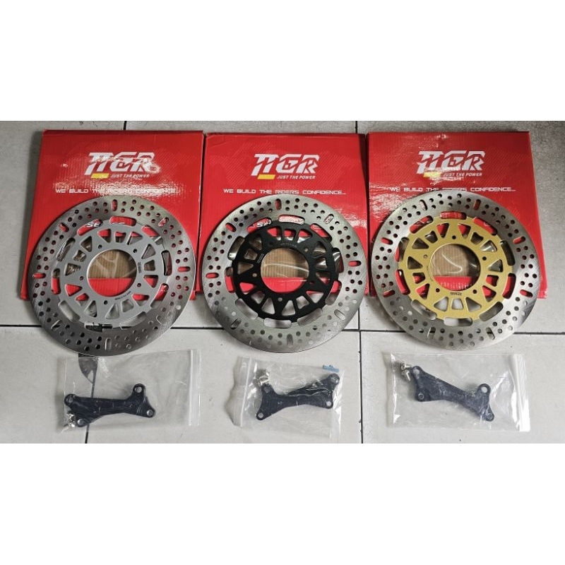 TTGR FRONT STEEL DISC 5 HOLES (260MM) WITH BRACKET FOR HONDA CLICK 150 ...