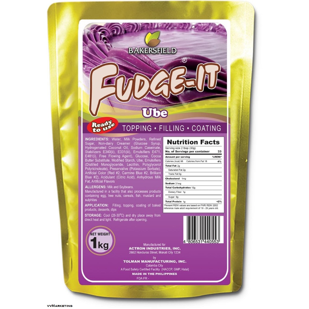 BAKERSFIELD Fudge-It Ube 1KG | Shopee Philippines