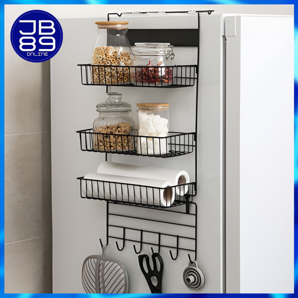 JB89 -Multi-Layer Refrigerator Rack Fridge Side Shelf Sidewall Holder ...