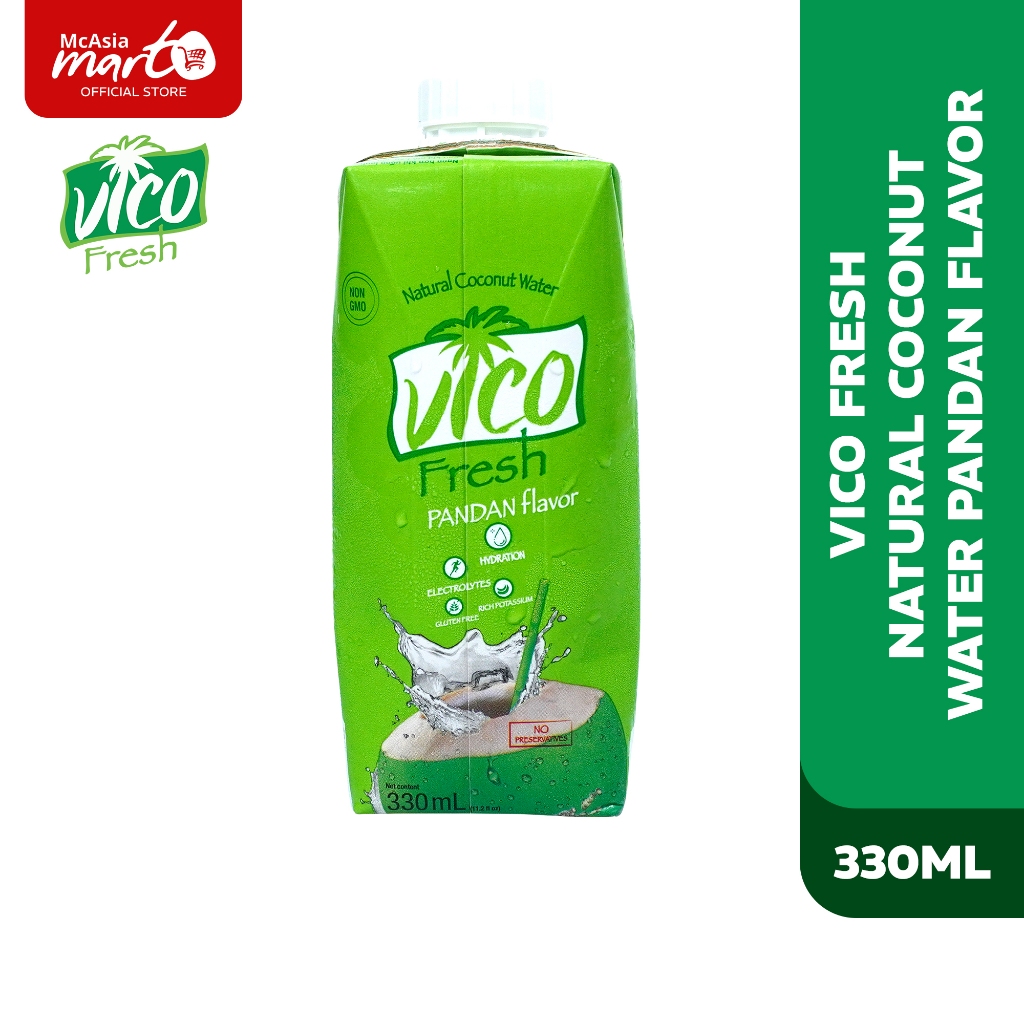 VICO FRESH NATURAL COCONUT WATER PANDAN FLAVOR 330ML | Shopee Philippines