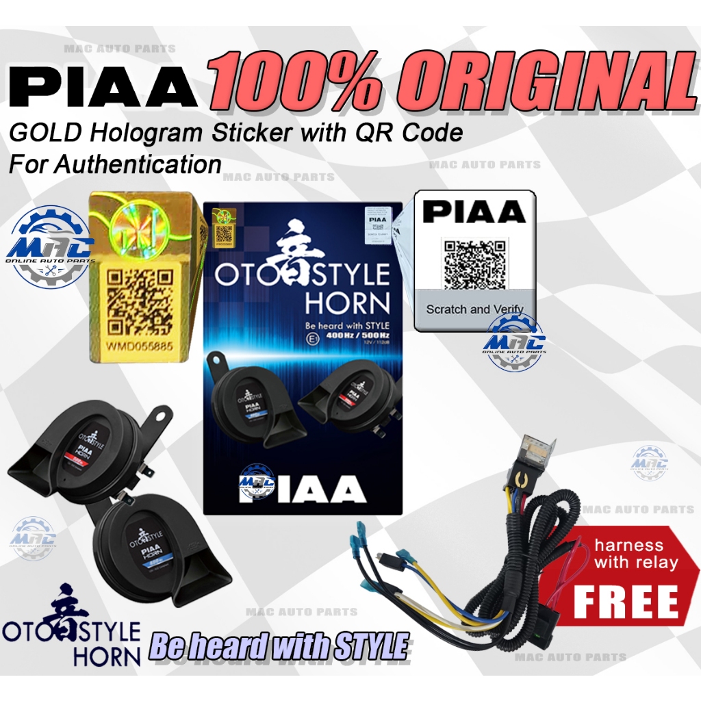 PIAA OTO STYLE HORN 100% ORIGINAL with HOLOGRAM STICKER 400Hz/ 500Hz or 390Hz/ 430Hz,POWER HORN ...