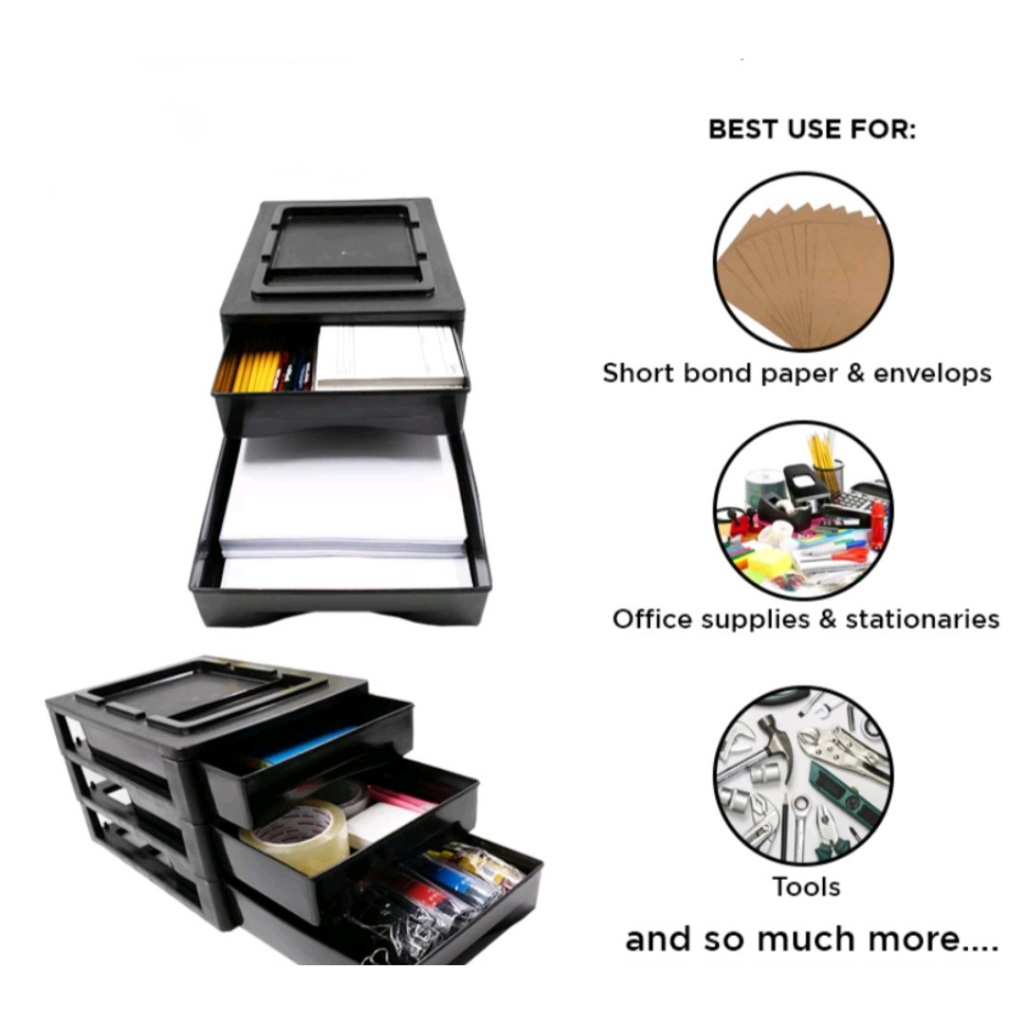 Clas Stackie Loaded 3 Layer Drawer Storage Organizer Fit up to Long ...