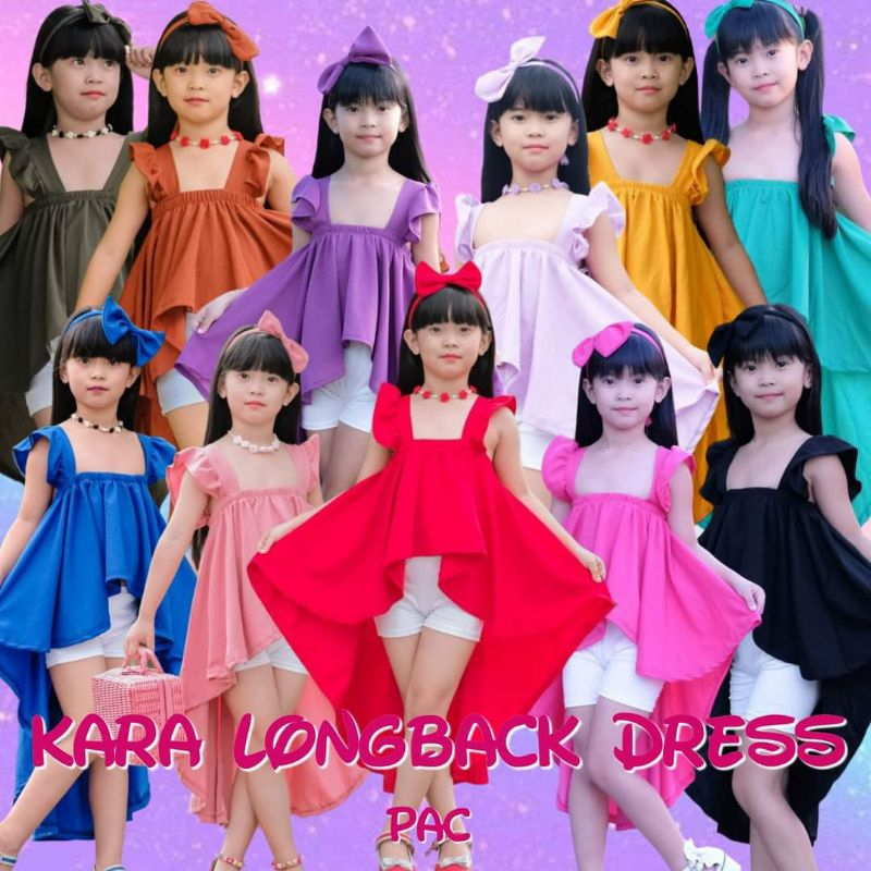 CM Kara 3 in 1 Long Back Dress Plain 5-7 years old | Dress for Kids Girl | Shopee Philippines
