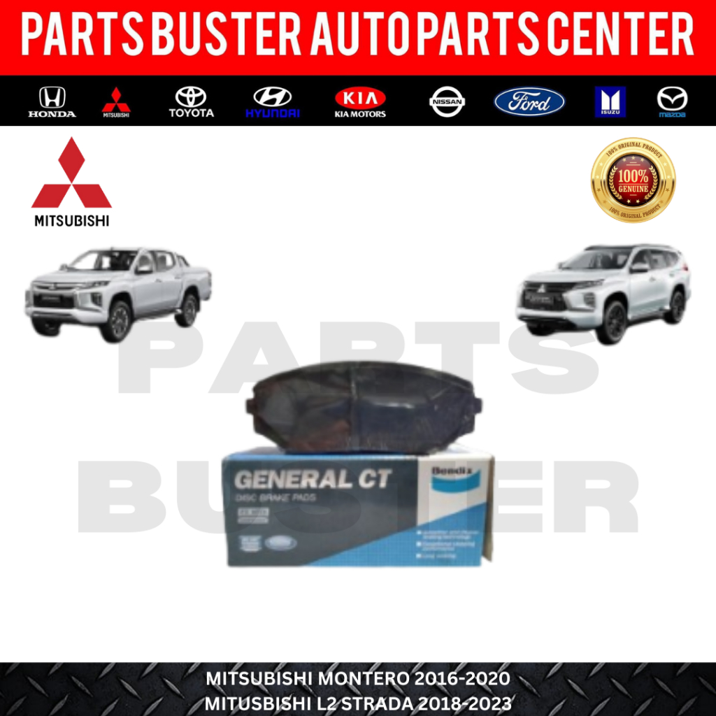 Genuine Bendix Brake Pad (FRONT) for MITSUBISHI MONTERO 2016-2020, L2 STRADA 2018-2023 (DB-1916 ...