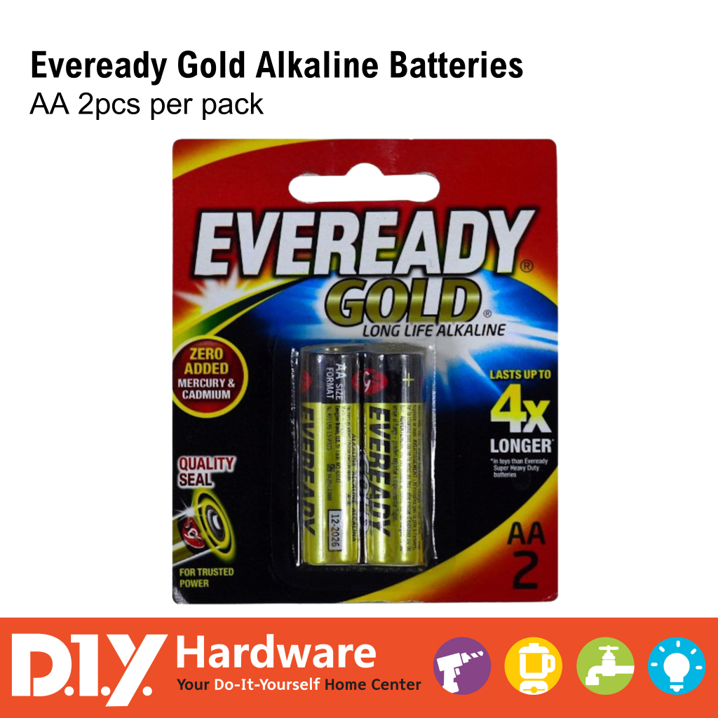 Eveready Gold Alkaline Batteries AA 2pcs per pack | Shopee Philippines